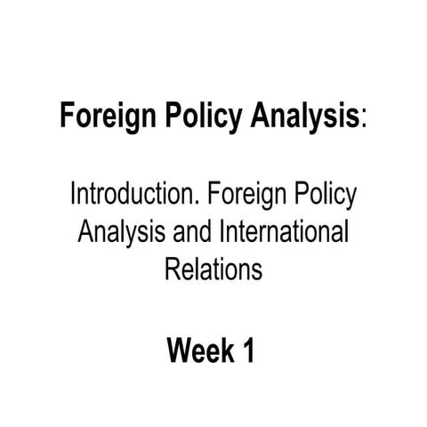 FOREIGN POLICY ANALYSIS | PPT