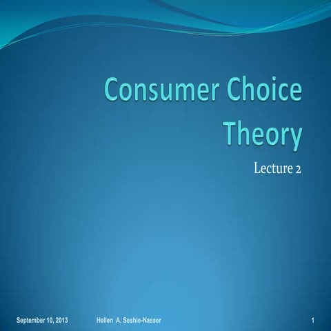 CONSUMER THEORY | PPT