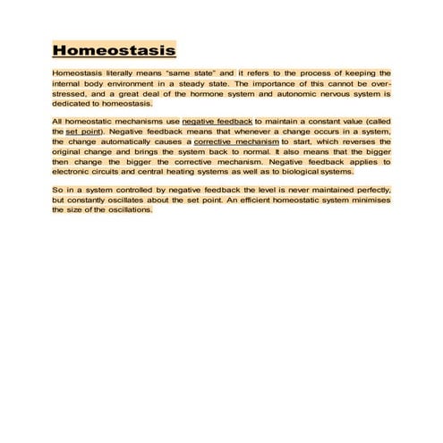 Powerpoint homeostasis | PPT