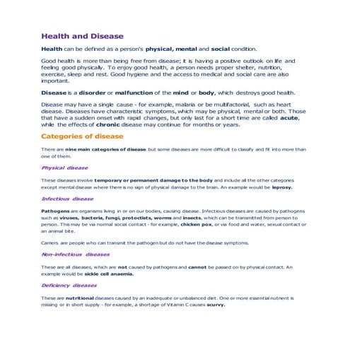 cape biology unit 2 -_health_and_disease | DOCX