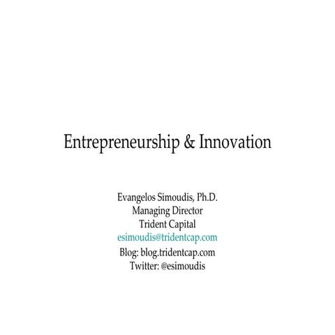 Entrepreneurship & Innovation | PPT