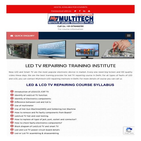 Led tv repairing course | PDF