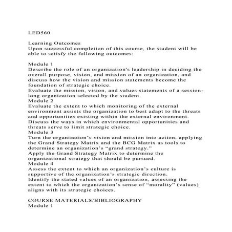 LED560Learning OutcomesUpon successful completion of this co.docx