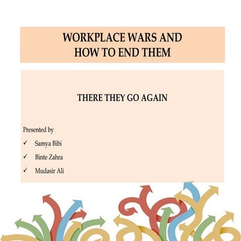 Topic: Workplace wars & how they end them | Course: Leadership & team ...