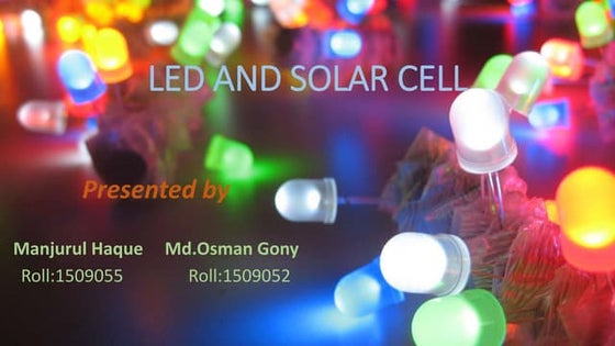 PhotoVoltaic Cell | PPTX | Physics | Science
