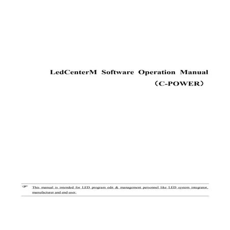 Led centermv500 operation manual | PDF