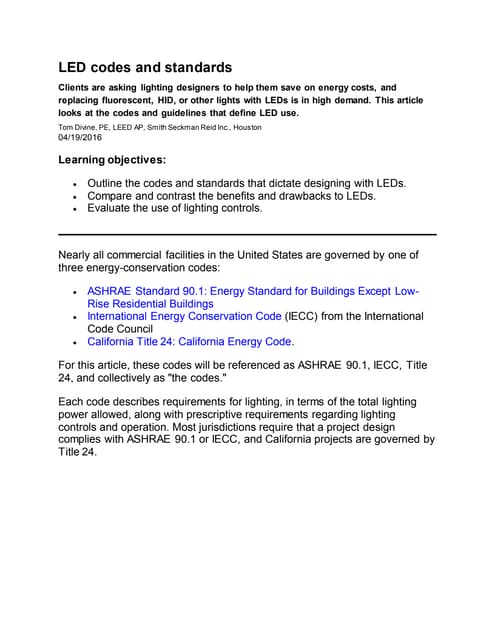 Led Street Light Test Project Report | PDF