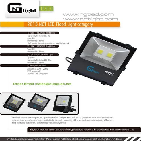 Led flood light catalogue -www.ngtlight.com