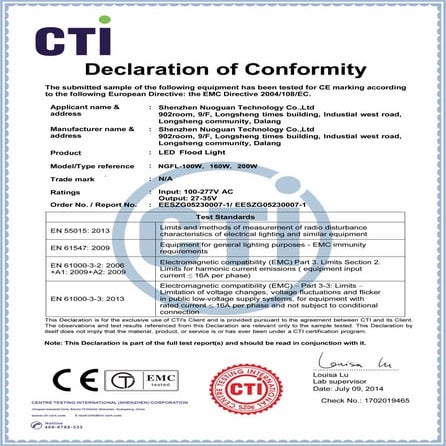 Led flood light ce certificate | PDF