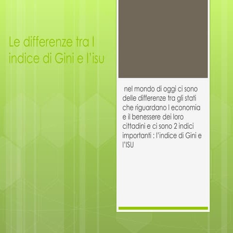 Le differenze tra l indice di gini e | PPTX