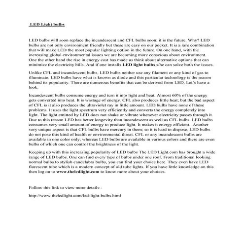 Led light bulbs | PDF