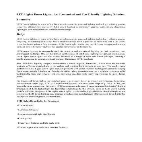 Downlighters or Recessed lights | PPTX