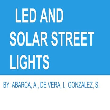 Led & solar street lights | PPT