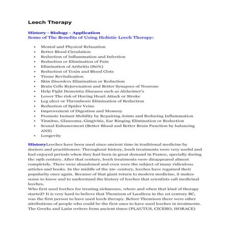 Leech therapy | DOCX