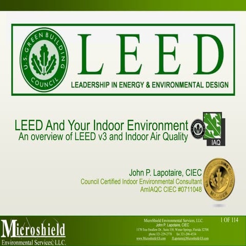 LEED & Indoor Air Quality John P. Lapotaire, CIEC | PPTX