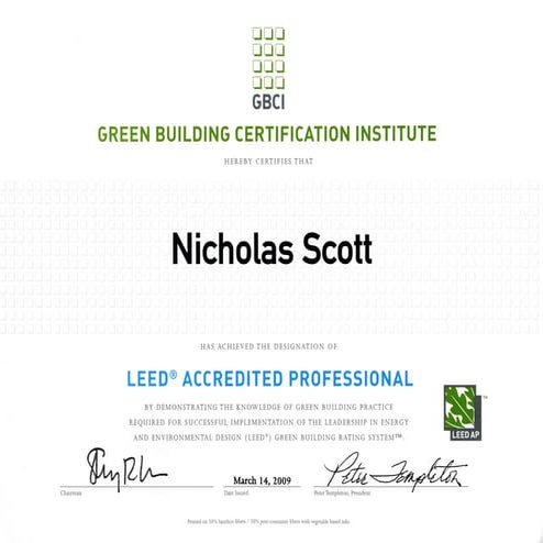 LEED AP Certificate | PPT