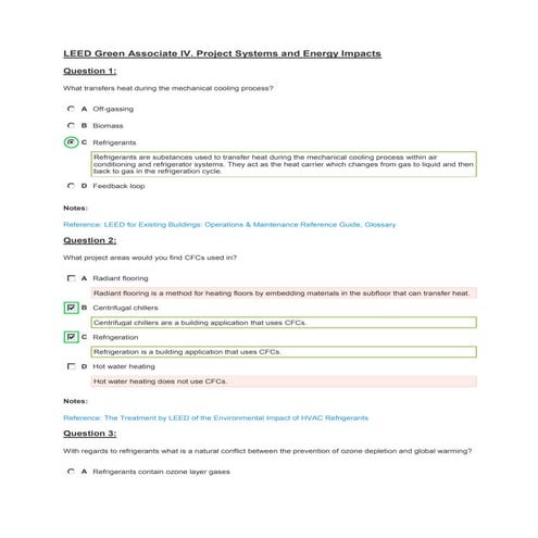Leed green associate iv. project systems and energy impacts answer | PDF