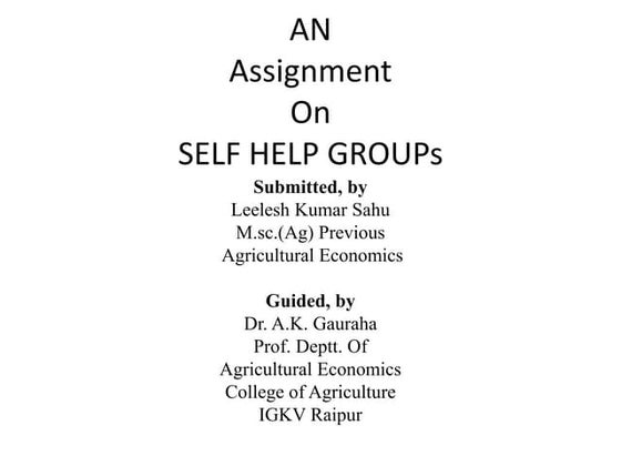 Self help group (NABARD) | PPT
