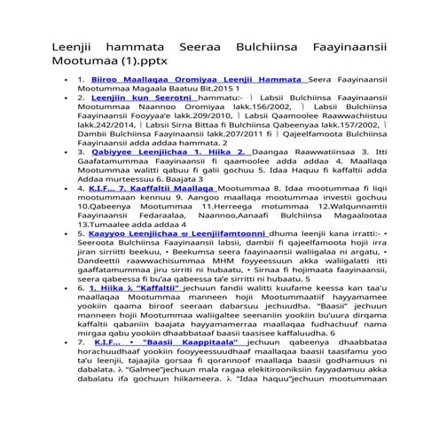 Leenjii hammata Seeraa Bulchiinsa Faayinaansii Mootumaa.docx