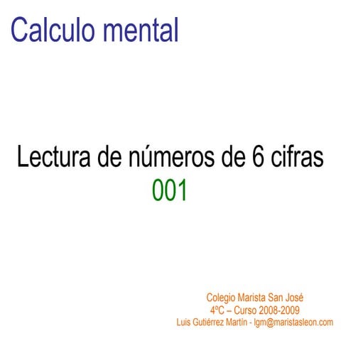 Leer 6 Cifras | PPT