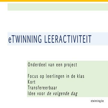 Leeractiviteiten | PPT