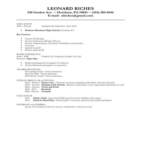 Lee resume pathways version | DOCX | Graduation | Personal Celebrations ...