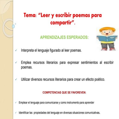 Leer y escribir poemas para compartir | PPTX