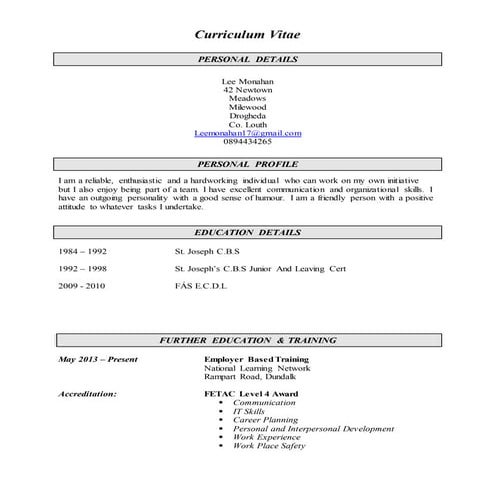 Lee's cv | DOCX