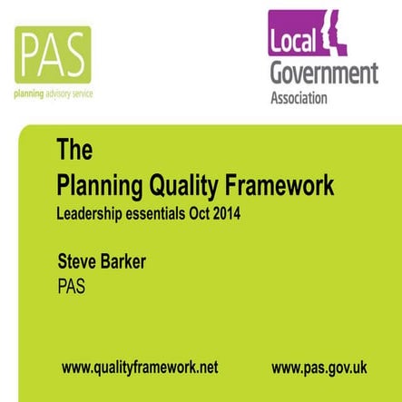 PAS: The Planning Quality Framework | PPTX