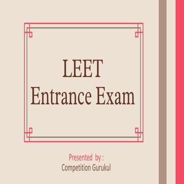 LEET COACHING FOR B.TECH IN UTTAM NAGAR | PDF