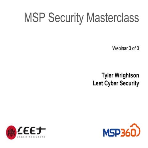 Cybersecurity 101 - A Masterclass in Securing MSPs and IT Pros Secure ...