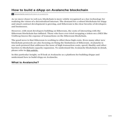 leewayhertz.com-How to build a dApp on Avalanche blockchain | PDF | Internet | Computing
