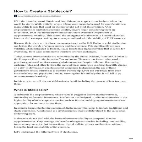 leewayhertz.com - How to Create a Stablecoin | PDF