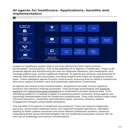 leewayhertz.com-AI agents for healthcare Applications benefits and implementation.pdf