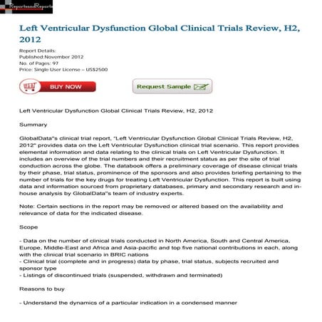 Left Ventricular Dysfunction Global Clinical Trials Review, H2, 2012 | PDF