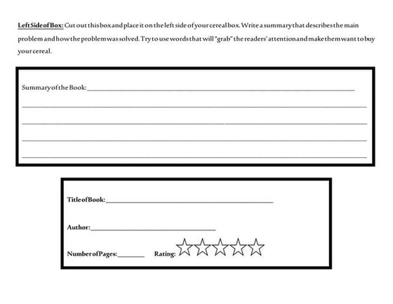 Cereal Box Book Report | PDF