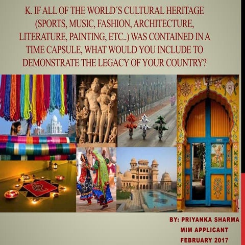 K. If all of the World's cultural heritage was contained in a time ...