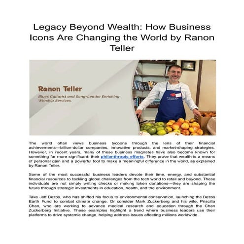 Legacy Beyond Wealth_ How Business Icons Are Changing the World by ...