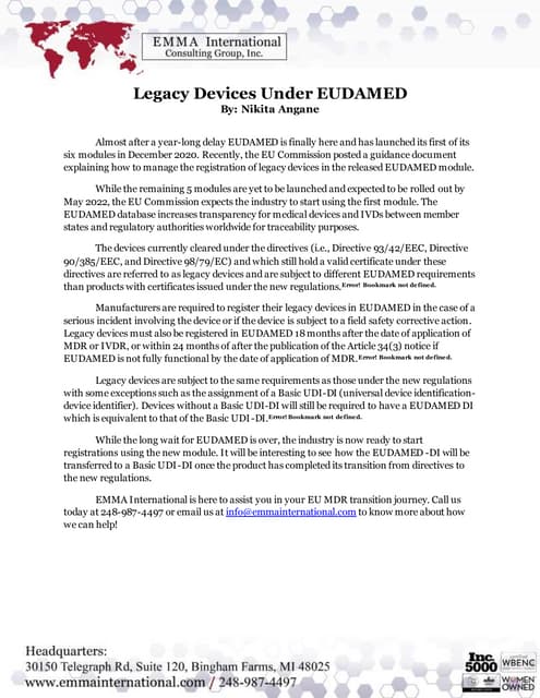 EUDAMED Registration | PDF