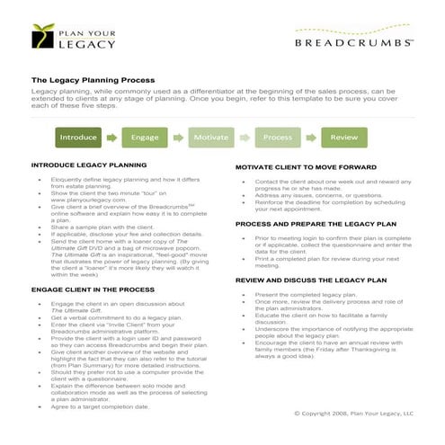 Legacy Planning Process | PDF