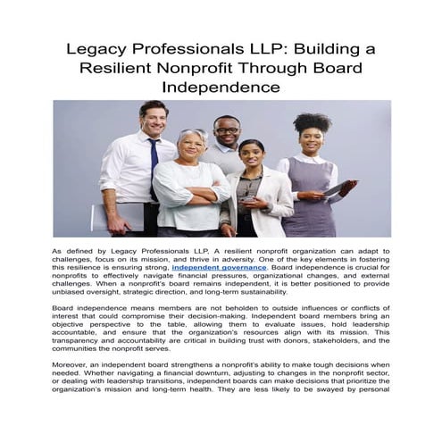 Legacy Professionals LLP_ Building a Resilient Nonprofit Through Board ...