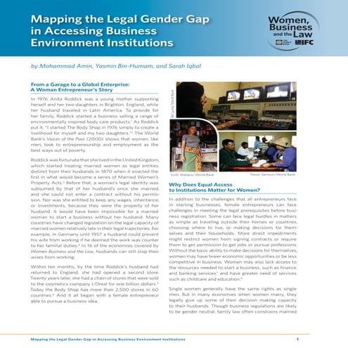 Mapping the Legal Gender Gap in Accessing Business Environment ...