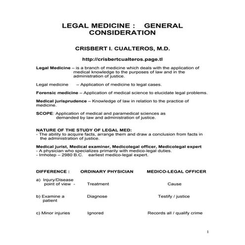 Legal Medicine | DOC
