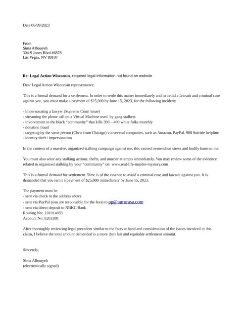 Open letter to Dobberstein Law Firm | PDF | Crime & Harmful Acts to ...