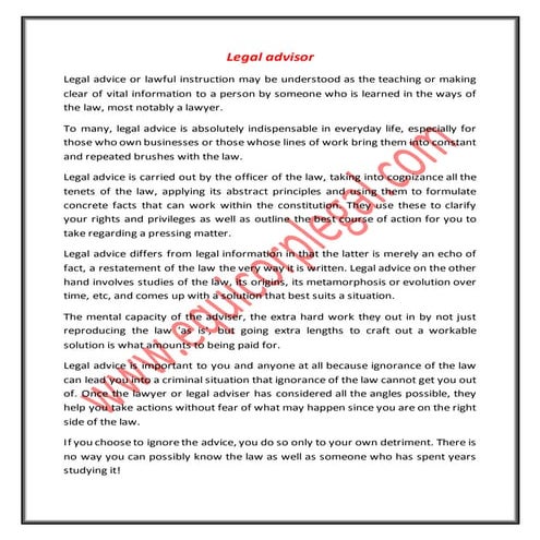 Legal advisor | DOCX