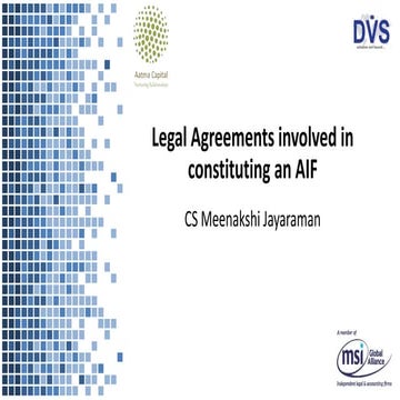Legal Agreements involved in constituting an AIF | PPTX