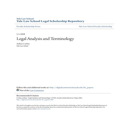 Legal analysis and terminology | PDF