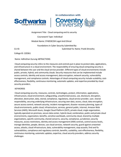 cloud computing and data security, content level security, pros and cons | PPT