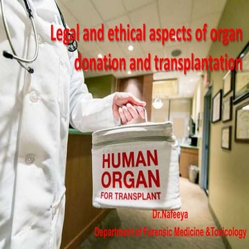 The transplantation of human organs and tissue act 1994(TOHOTA) | PPTX
