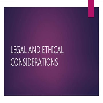 Legal and ethical issues | PPT